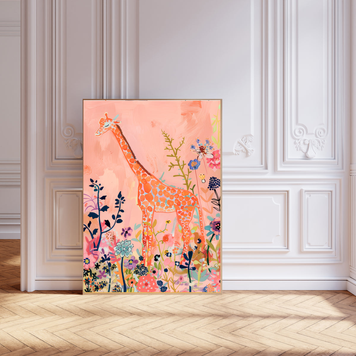 Giraffe Flower art print– Stanley Street Studio
